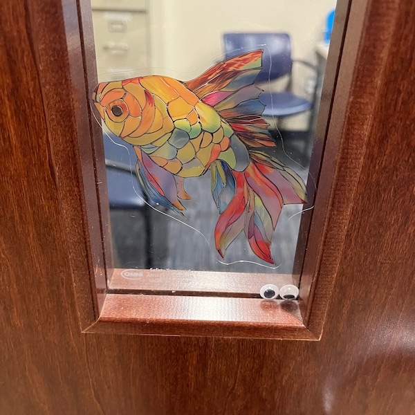 Goldfish Stained Glass Window Cling Window Sticker Decal - No Adhesive ...