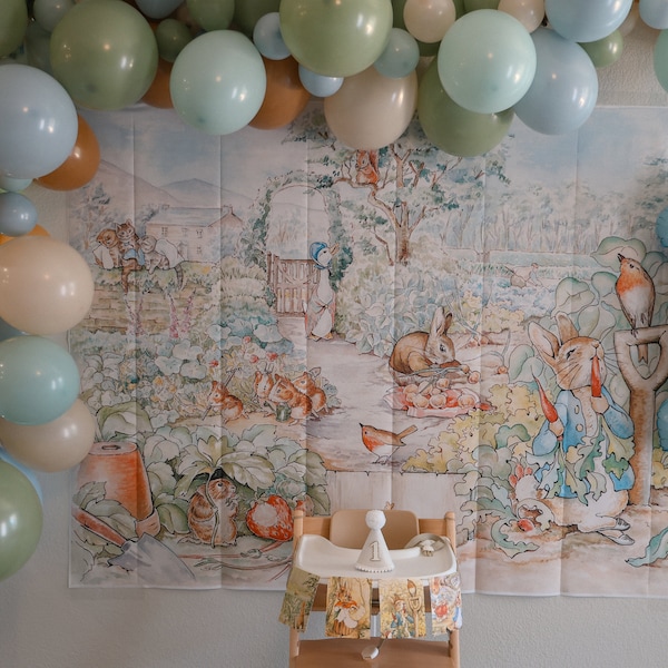 Muted Peter Rabbit Balloon Garland | Peter Rabbit First Birthday Decor ...