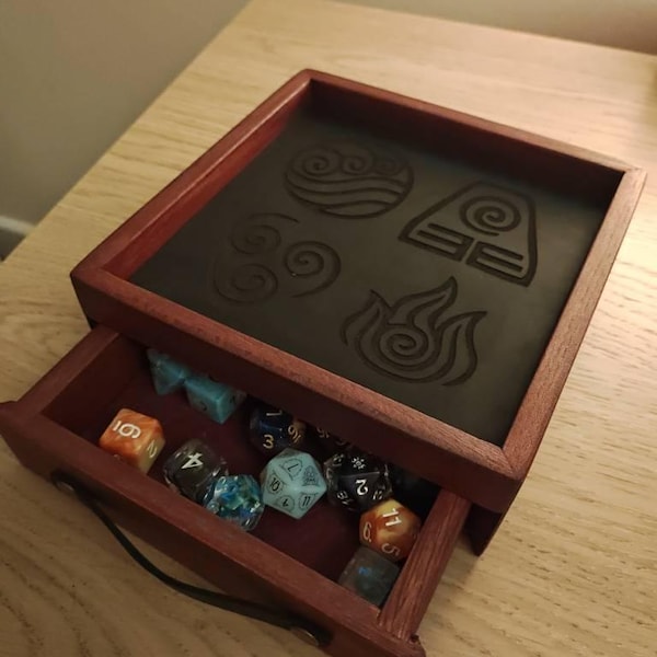 Dnd Dice Tray and Storage, Dnd Dice Box Wood, Custom Dice Box Engraved ...