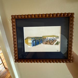 Glossy Beaded Bobbin Picture Frame Lacquered Bobbin Frame Painted ...