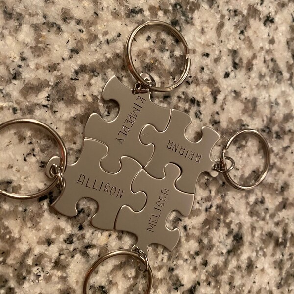 Personalized Puzzle Keychains, Friends Keychain, Puzzle Piece, Family ...