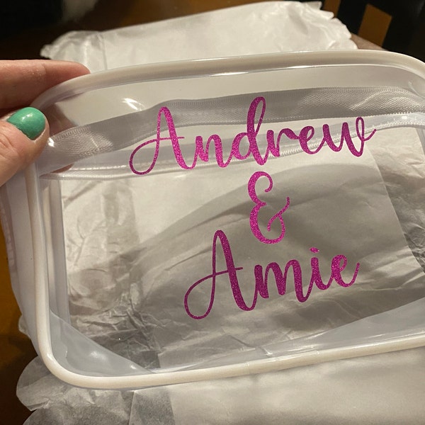 Personalized Clear Transparent Toiletry Pouch| Travel Custom Makeup ...