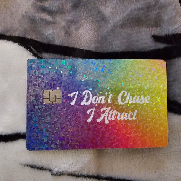 Kawaii Cat Rainbow Confetti Credit Card Skin, Funny Credit Card Skin ...