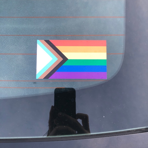 Progress Pride Flag LGBTQ POC Transgender Flag - Vibrant Color Vinyl ...
