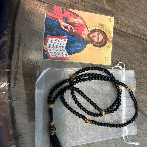 Orthodox Prayer Rope, Garnet and Jade Gemstone Beads, Hematite Stone ...