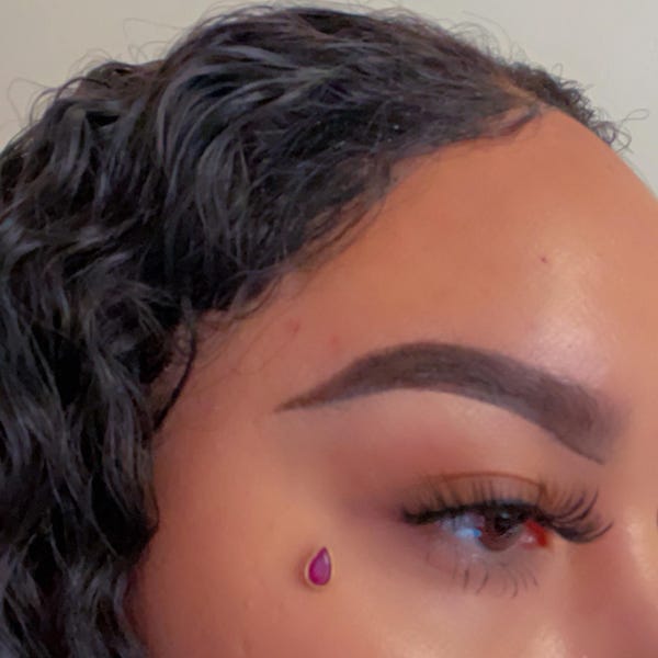 14K Solid Gold Ruby Red Teardrop Dermal Anchor Top Head Stud Ring ...