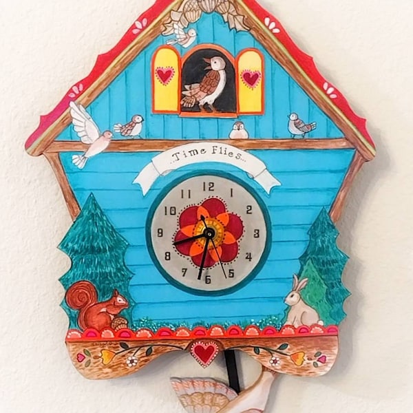 HUMPTY DUMPTY Pendulum Kids Clock Nursery Rhyme Decor With Numerals for ...