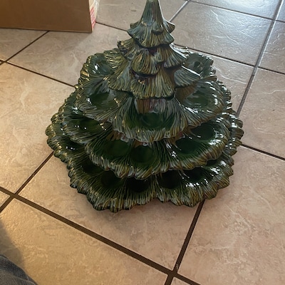 Duncan Hors Doeuvre Deviled Egg Ceramic Christmas Tree in a Beautiful Traditional Green Glaze - Etsy