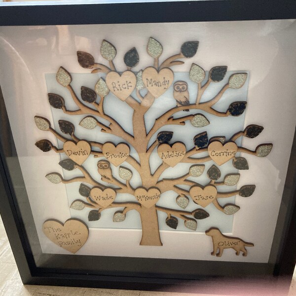 Large Family Tree Picture Box Frame Personalised up to 35 Names - Etsy
