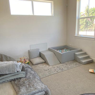 Large Square Ball Pit 400 Balls Included Gray, Pit Ball Kids, Pit Ball ...