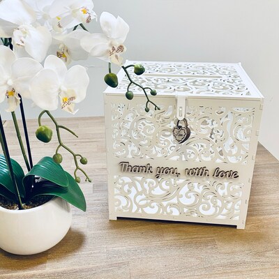 Wedding Card Box With Lock. Wedding Card Holder. Wedding Post Box - Etsy
