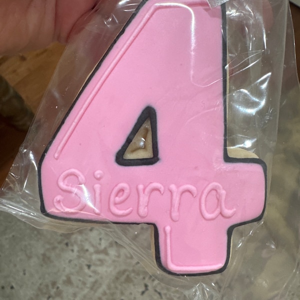 Personalized Birthday Party Cookies, Number Shaped Cookies for ...