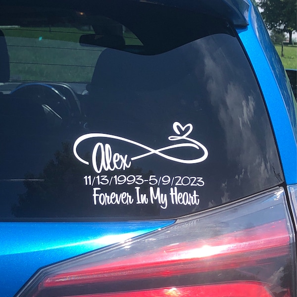 In Memory Custom Car Memorial Vinyl Decal Sitcker, Memorial Car Decal ...