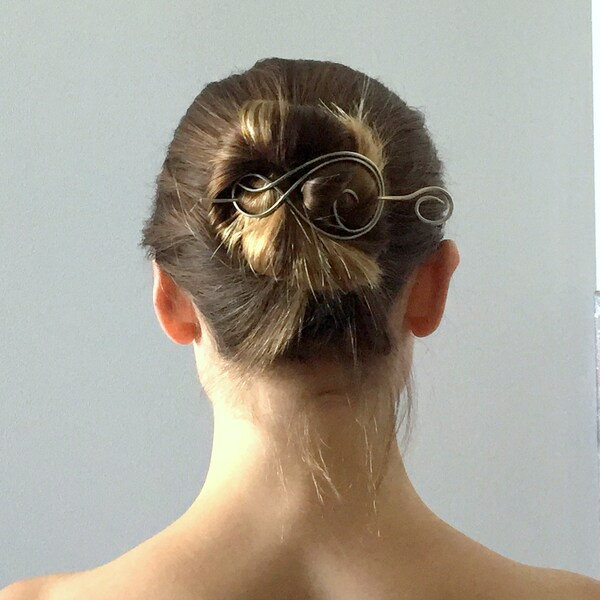 Bun Holder Hammered Hair Slide Small Hair Barrette Minimalist Hair Clip ...