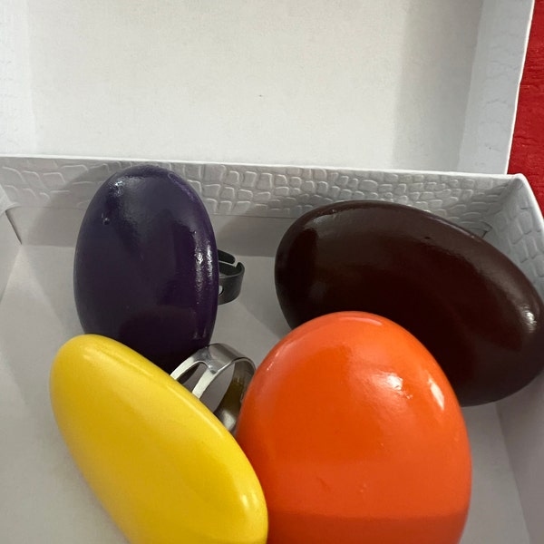 Iridescent Cool Rings, Colored Glass Rings, Quirky & Affordable Rings ...