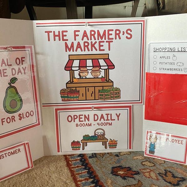 Dramatic Play - Printables - Farmer's Market - Pretend Play - Instant ...