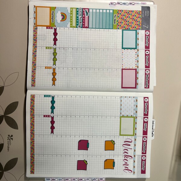 7x9 Monthly View Planner Stickers Kits for Erin Condren Life Planners ...