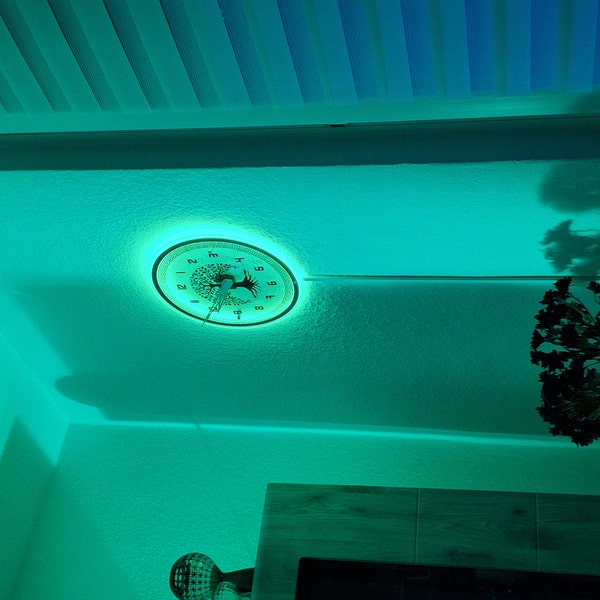 Silent Wall Clock With Numbers, Gear Wall Clock, Neon Wall Clock, Wall ...