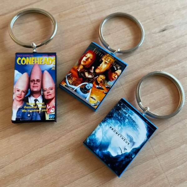 Miniature VHS Movie Keyring ANY Movie You Like Novelty 80s Film Gift ...