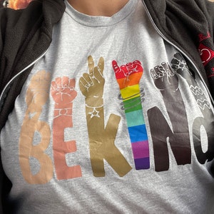 Be Kind Rainbow Shirt, Be Kind Sign Language Shirt, Be Kind Shirt, LGBT ...