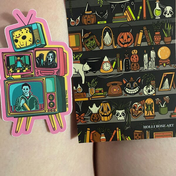 Horror Art Sticker, TV Sticker Decal, Classic Horror Stickers, Pop Art ...