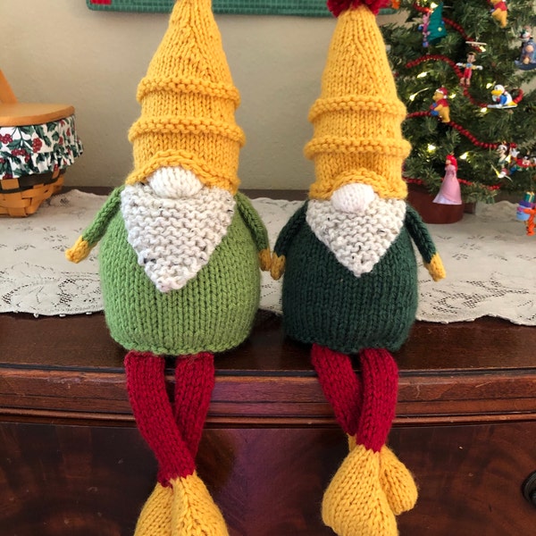 Shelf Sitter Gnome Pattern, Soft Knit Toy, Tutorial, Knitting Pattern ...