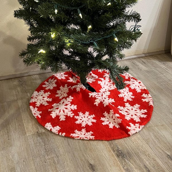Snowflake Christmas Tree Skirt, Home Decor Tree Skirt, Christmas ...