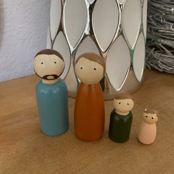 Custom Wooden Peg Families Simple Peg Families Wooden Toy Pegs Peg ...