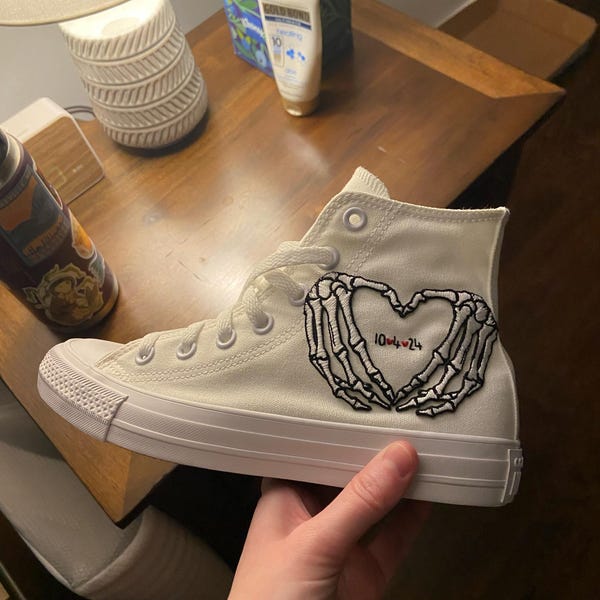 Blue Floral Embroidered Converse Pattern PDF | DIY Download Shoe ...