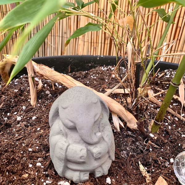 ZEN ELEPHANT BUDDHA: Solid Stone Sculpture. Home & Garden Statue ...