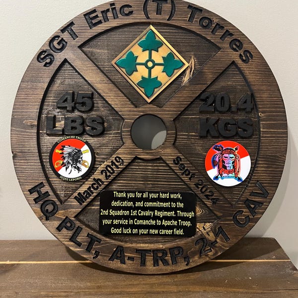PCS Plaque, 45LB Plate W/ Custom Logo and Engraving - Etsy
