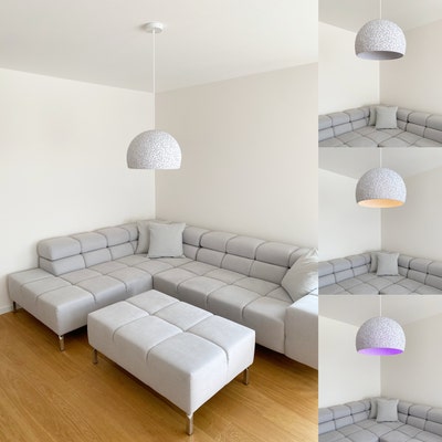 Paper Mache Pendant Light White Recycled Paper Lampshade Paper Pulp ...