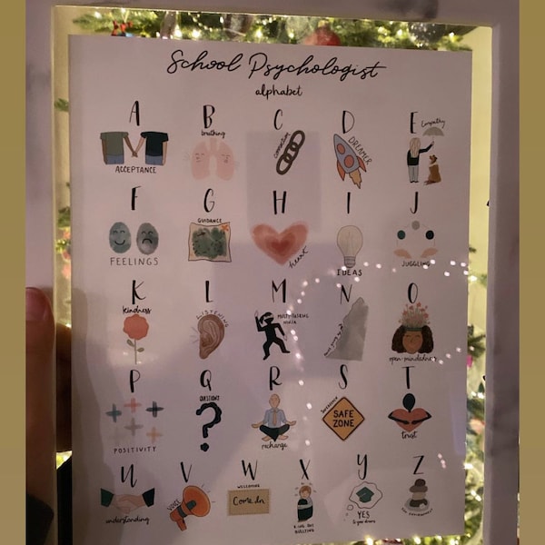 School Psychologist Alphabet Art Print: Office Wall Decor - Etsy