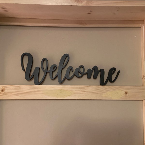 Welcome Word Cutout | Wooden Letters | Welcome Sign | - Etsy