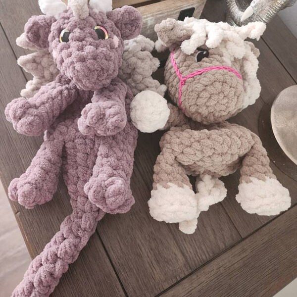 Baby Dragon Snuggler - Handcrafted Tiny Dragon Plushie - Small ...