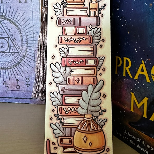 2"x6" Stacked Books Bookmark With Tassel, Gift for Book Lover, Handmade ...