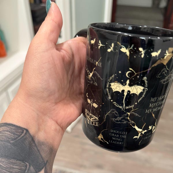 Fourth Wing Mug Bookish Dragon Mug Romantasy Mug for Xaden Riorson Fans ...