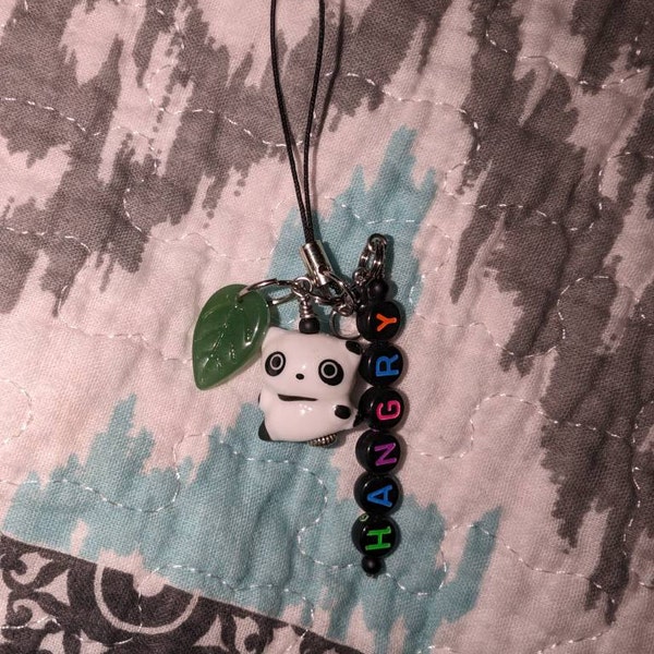 Custom Kawaii Panda Phone Charm, Jade Leaf & Onyx - Etsy