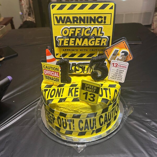 Caution Tape Edible Image Cake Strips Pre-cut - Birthday Toppers - Etsy