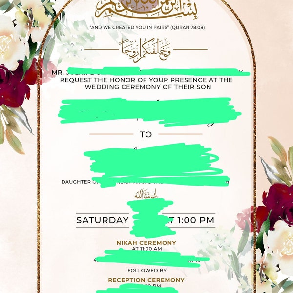 Editable Muslim Wedding Program Template DIGITAL DOWNLOAD, Printable ...