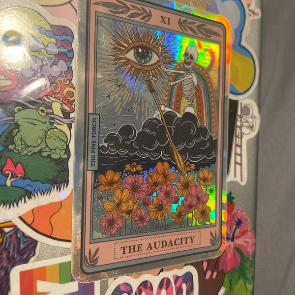 The Audacity Tarot Card Holographic Sticker, Audacity Tarot Card ...