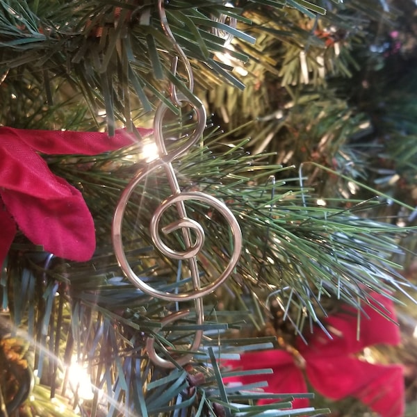 Treble Clef Brass Music Ornament, Music Gift, Music Note Christmas ...