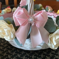 Handmade Ribbon Flower Lace Flower With Pearls 3.5 Inches in - Etsy