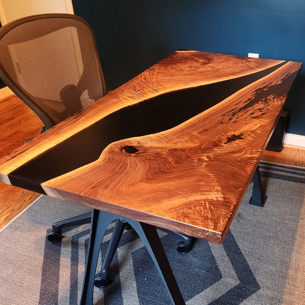 Hardwood Epoxy Resin Ocean Theme Kitchen Island Top, Countertop, Bar ...