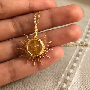 Sun Necklace/ Wire Wrapped Sun - Etsy