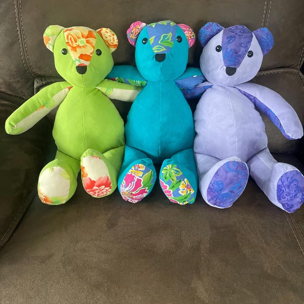 Memory Bear Pattern & Step-by-step Sewing Tutorial Teddy Bear Sewing ...