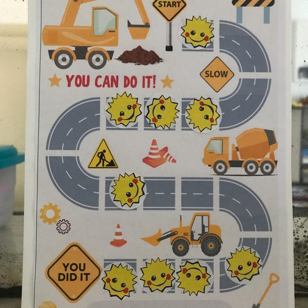 Printable Reward Chart, Digger Reward Chart, Instant Digital Download ...