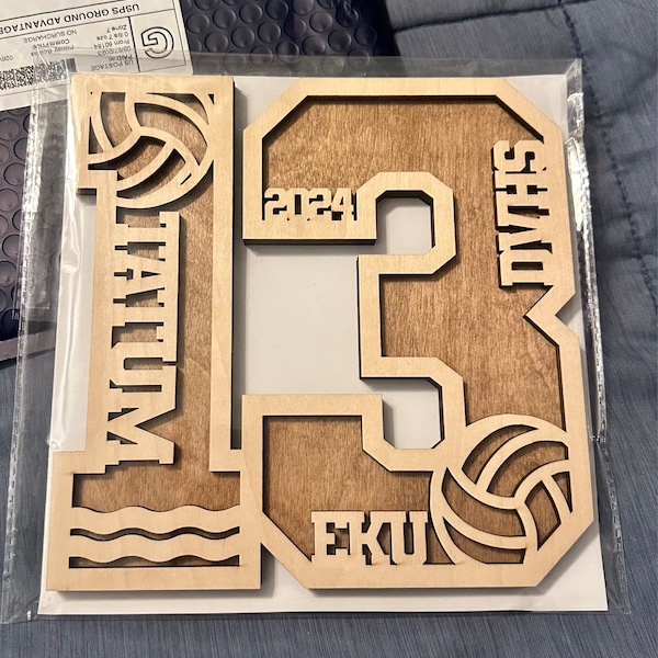 Custom Senior Athlete Number, Sports Number Wood Cutout, Custom Sports ...