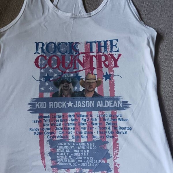 Rock the Country 2024 Concert Shirt. Jason Aldean and Kid Rock Concert ...