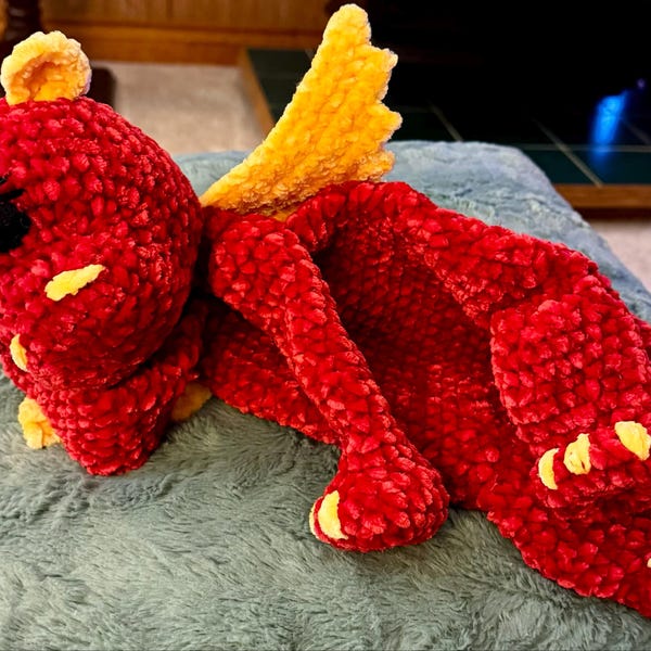 Pattern Crochet Dragon, Snuggle Dragon, Cute Dinosaur, Amigurumi Toys ...